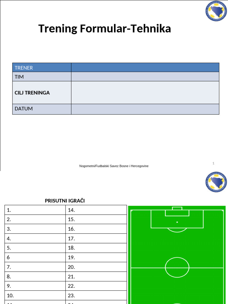 Trening Formular Tehnika-Djeciji Fudbal | PDF