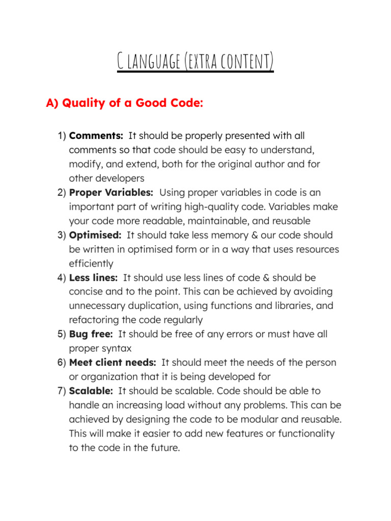 C (Extra Content) - Till Midterm | PDF | Computer Science | Computing