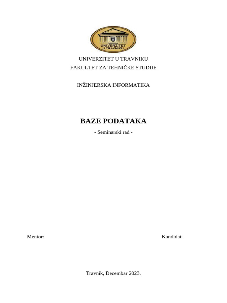 Baze Podataka | PDF