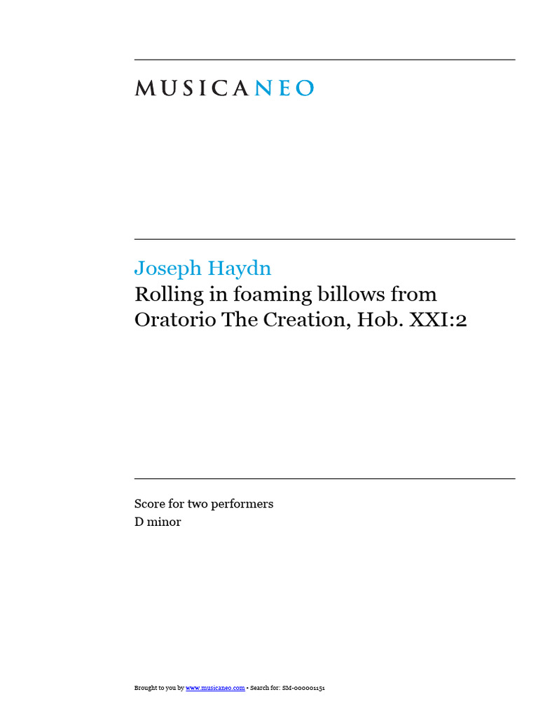 Joseph Haydn: Rolling in Foaming Billows From Oratorio The Creation ...