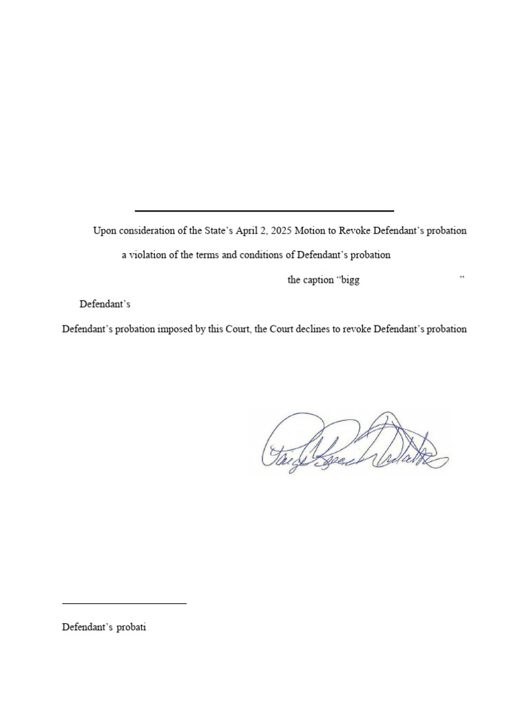 Williams Probation Revocation Order April 2025 | PDF