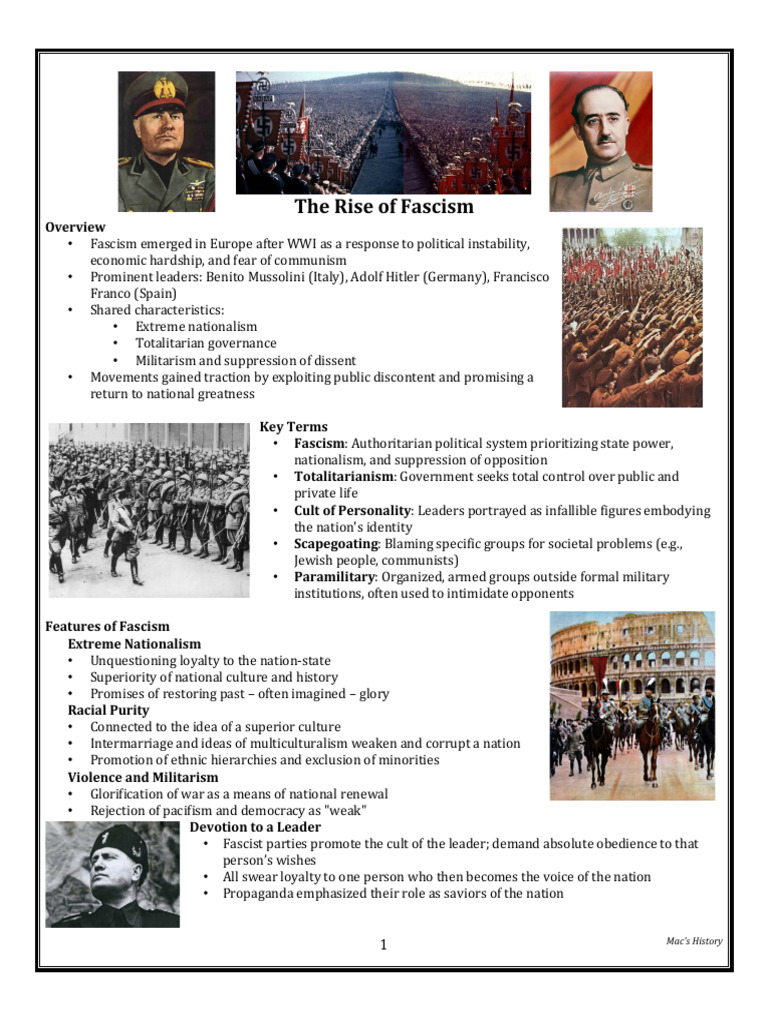 Information Sheet Rise of Fascism | PDF | Nazi Germany | Fascism