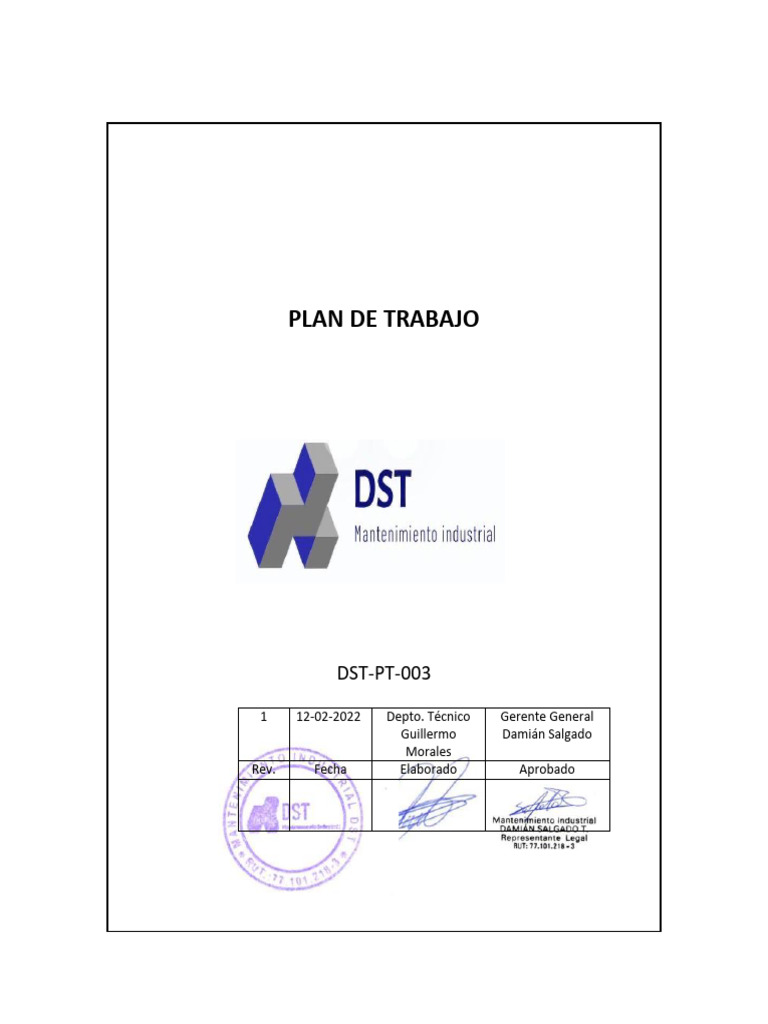 Plan de Trabajo Cambio de valvula.-DST | PDF | Soldadura | Construcción