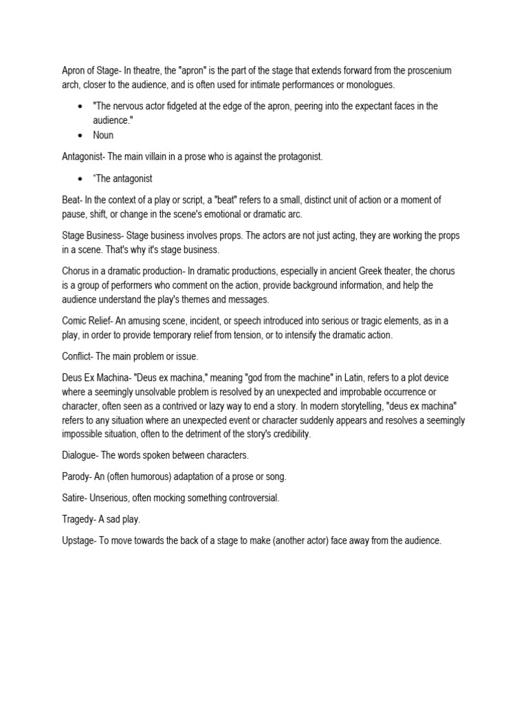 Apron of Stage | PDF