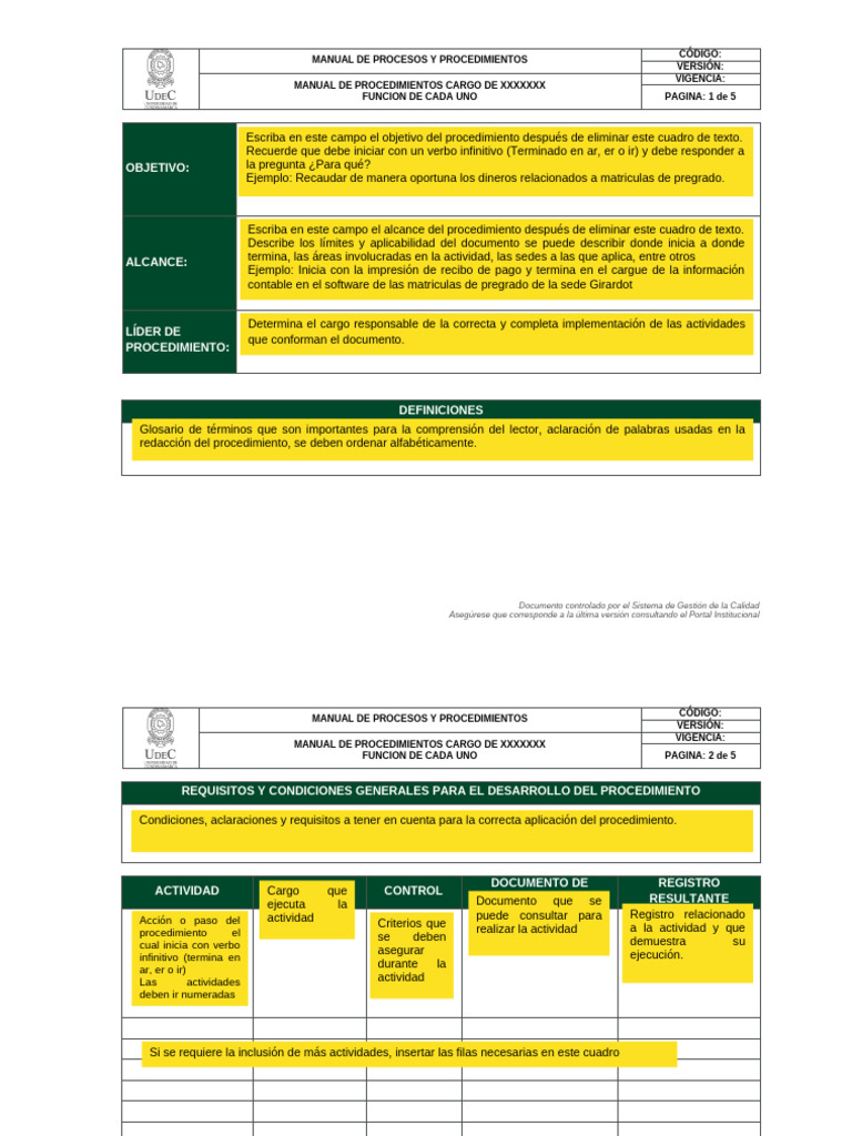 PLANTILLA-manual de Procesos | PDF | Sistema de manejo de calidad ...