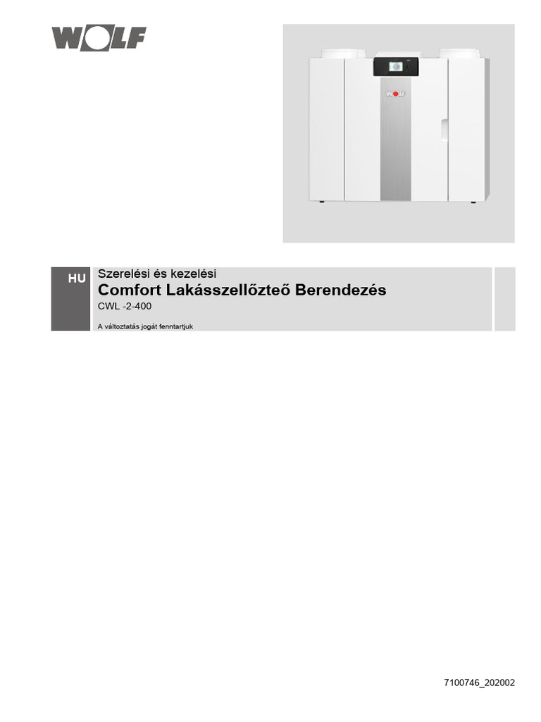 CWL-2-400 szerelési és kezelési utasítás | PDF