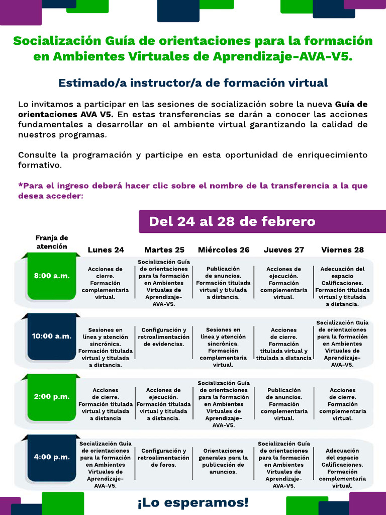 Programacion Guia AVA 24 AL 28 FEB 2025 | PDF