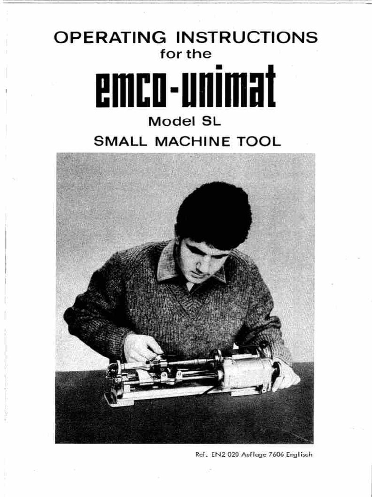 Emco Unimat SL Manual 01 | PDF