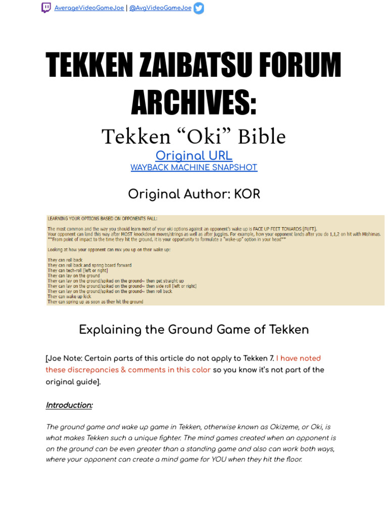 TZ_Archive_Post__The_Ground_Game_In_Tekken__Oki | PDF