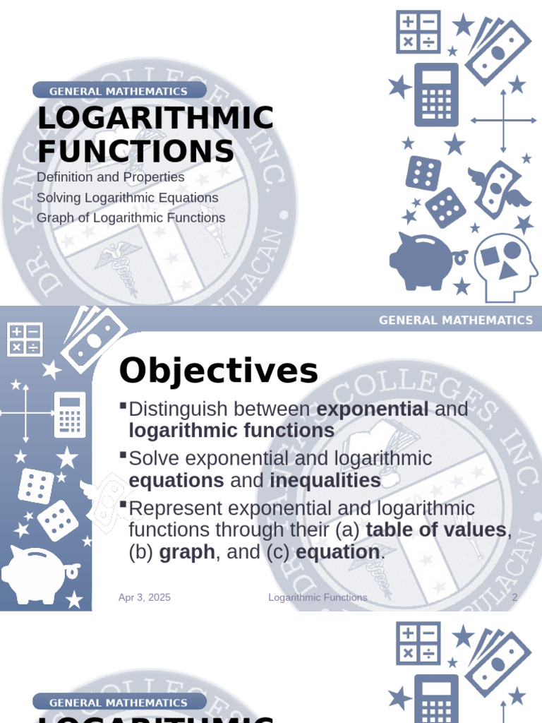 Logarithmic Functions | PDF | Function (Mathematics) | Logarithm