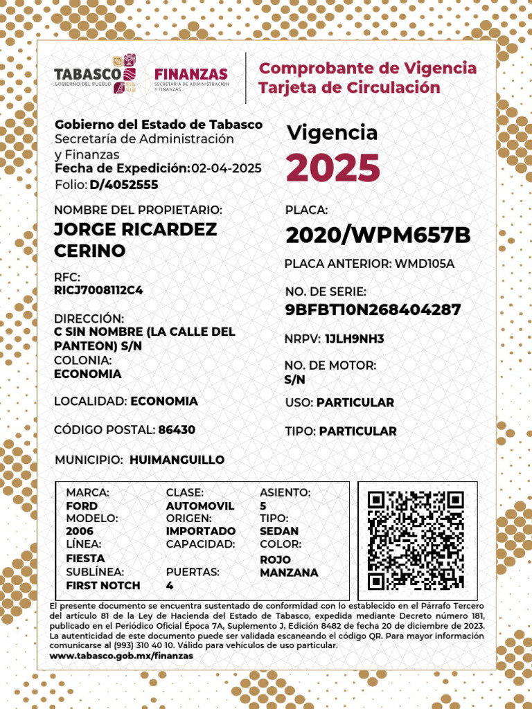 Comprobante Vigencia-0 | PDF