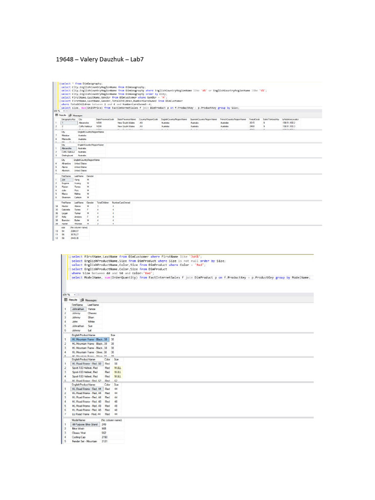 Valery Dauzhuk - Lab7 Overview | PDF