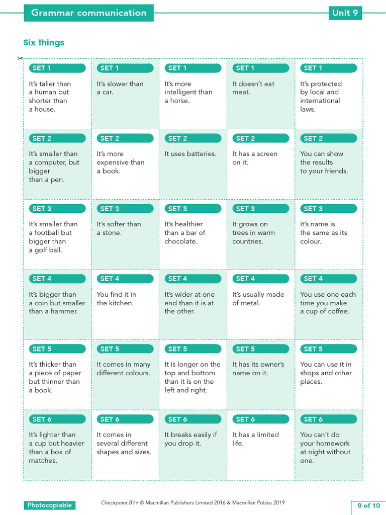 Checkpoint B1+_TRC_Grammar Communication_U9 | PDF