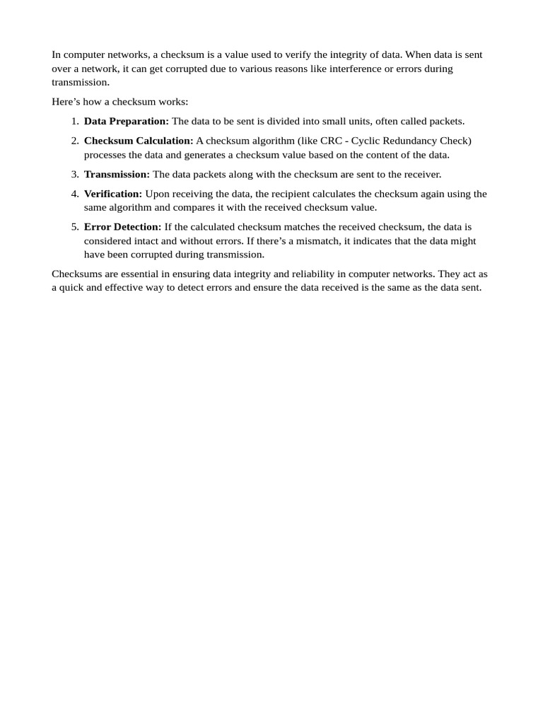 Understanding Checksum in Networking | PDF