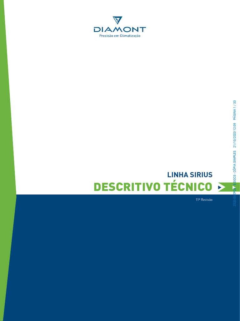 Descritivo Técnico da Linha Sirius | PDF | Ar condicionado | Refrigeração