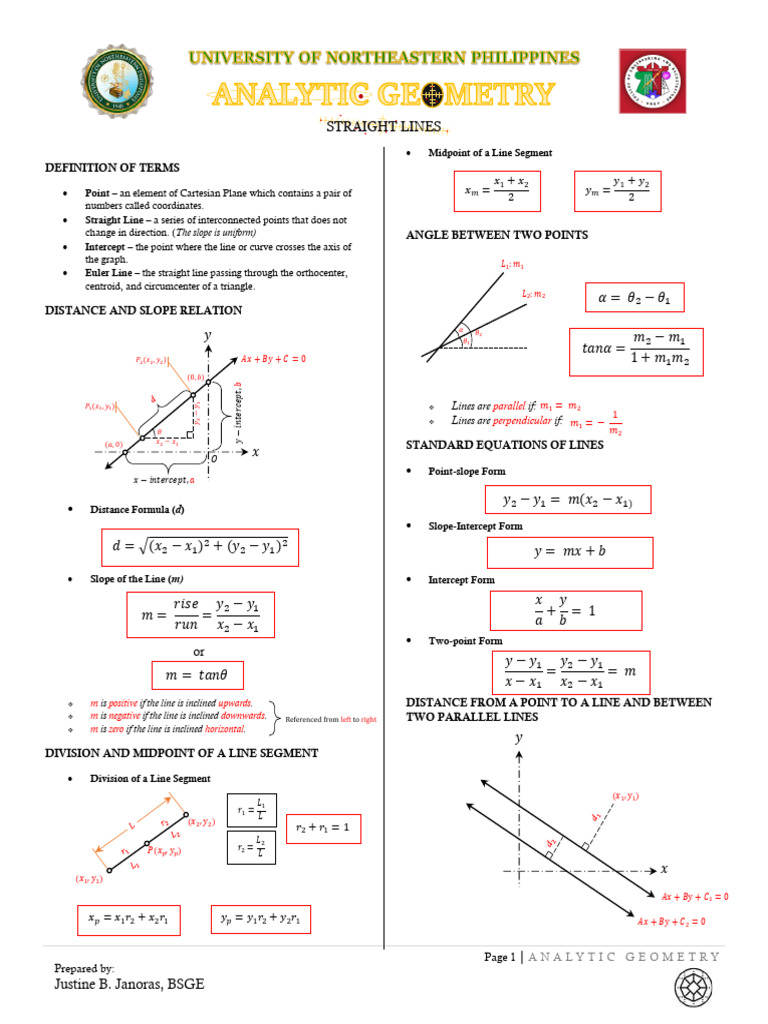 Analytic Geometry Straight Lines | PDF | Line (Geometry) | Triangle