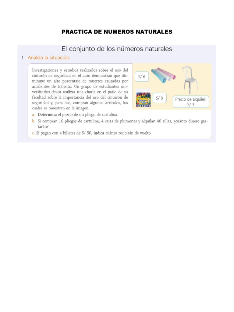 PRACTICA DE NUMEROS NATURALES (3) | PDF