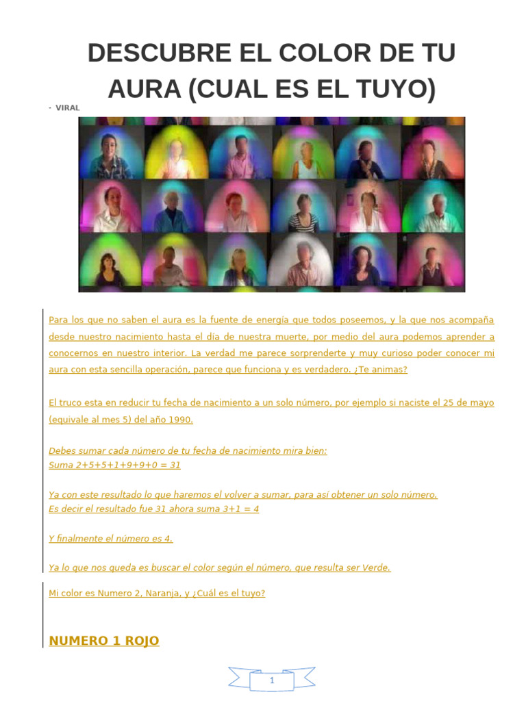 Descubre El Color de Tu Aura | PDF | Amor | Karma