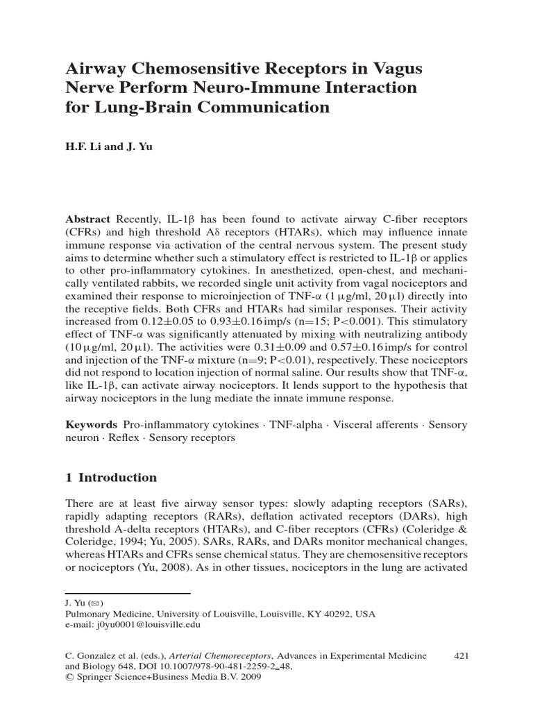 Airway Chemosensitive Receptors in Vagus Nerve Perform Neuro-Immune ...