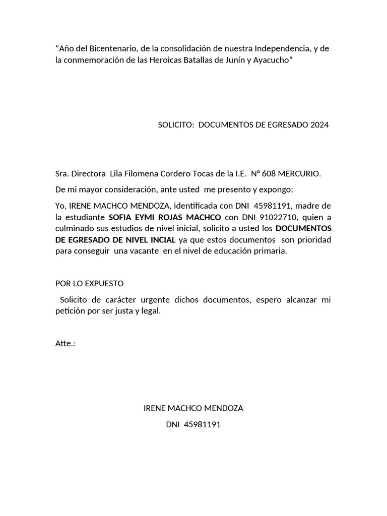 Solicitud Documentos | PDF