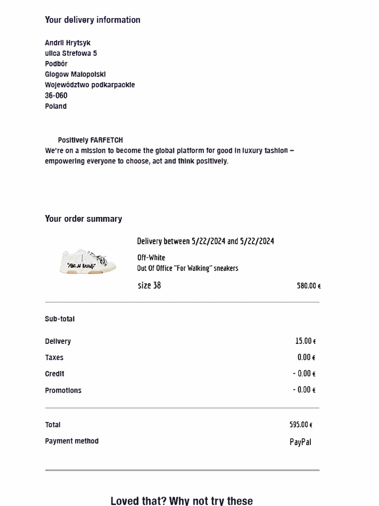 Farfetch Order | PDF