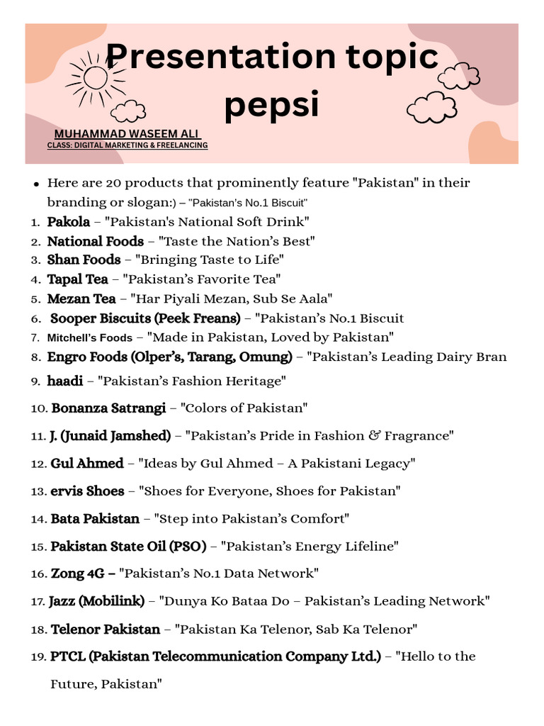 Pepsi: A Look at Its Legacy in Pakistan | PDF | Pepsi | Soft Drink