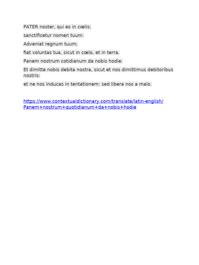 Pater Noster | PDF