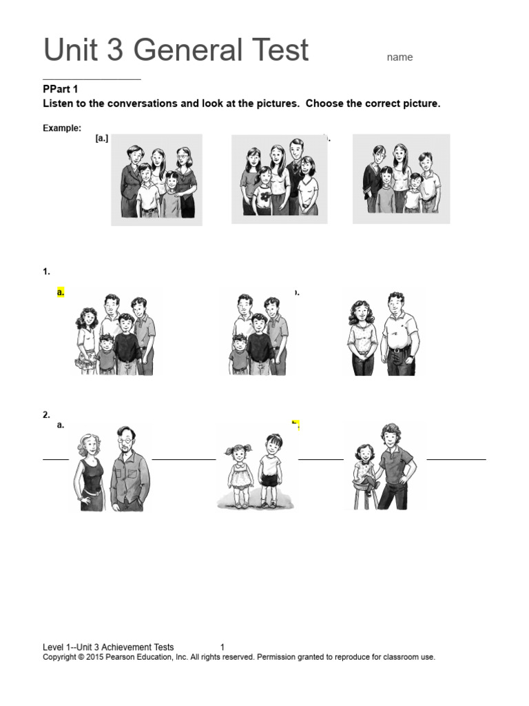 Top Notch 1 Unit 3 Assessment - Doc Documentos de Google | PDF | Linguistics