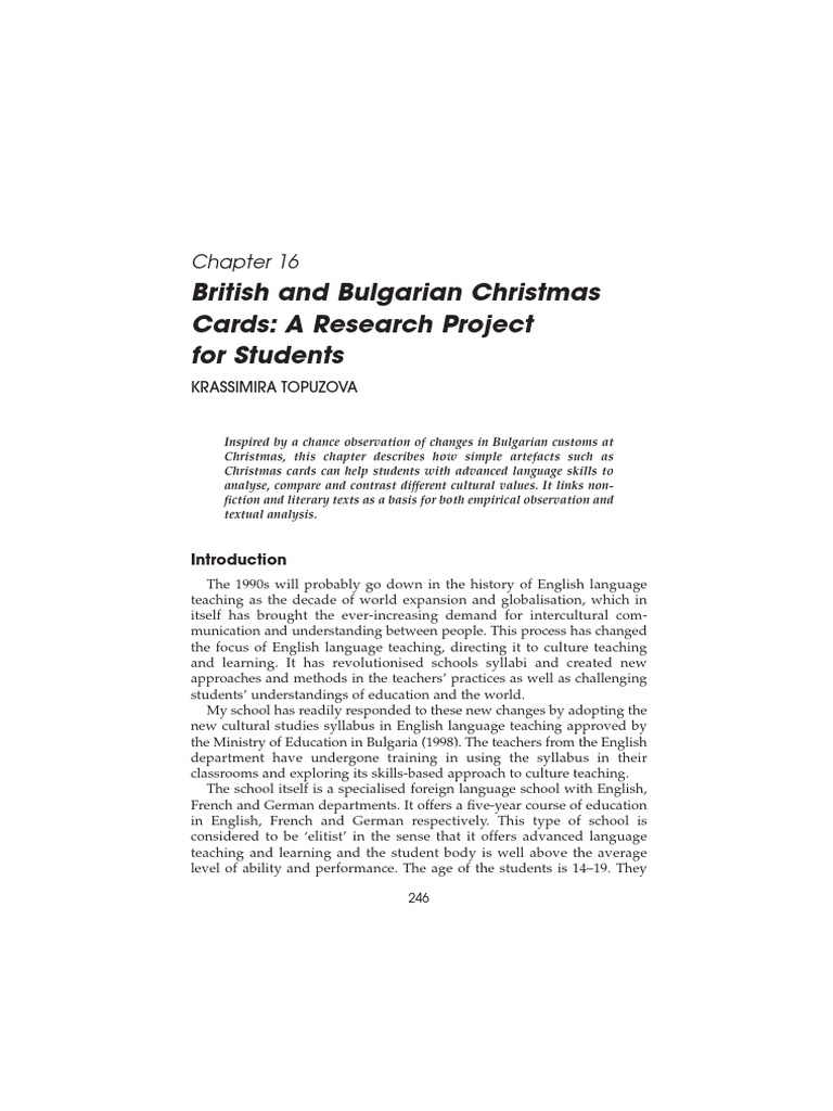 British and Bulgarian Christmas Cards: A Research Project For Students ...