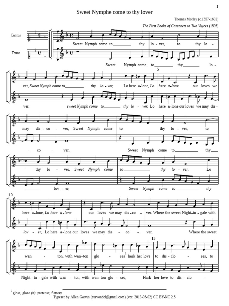 Sweet Nymphe: A Lover's Call | PDF | Singing | Vocal Music