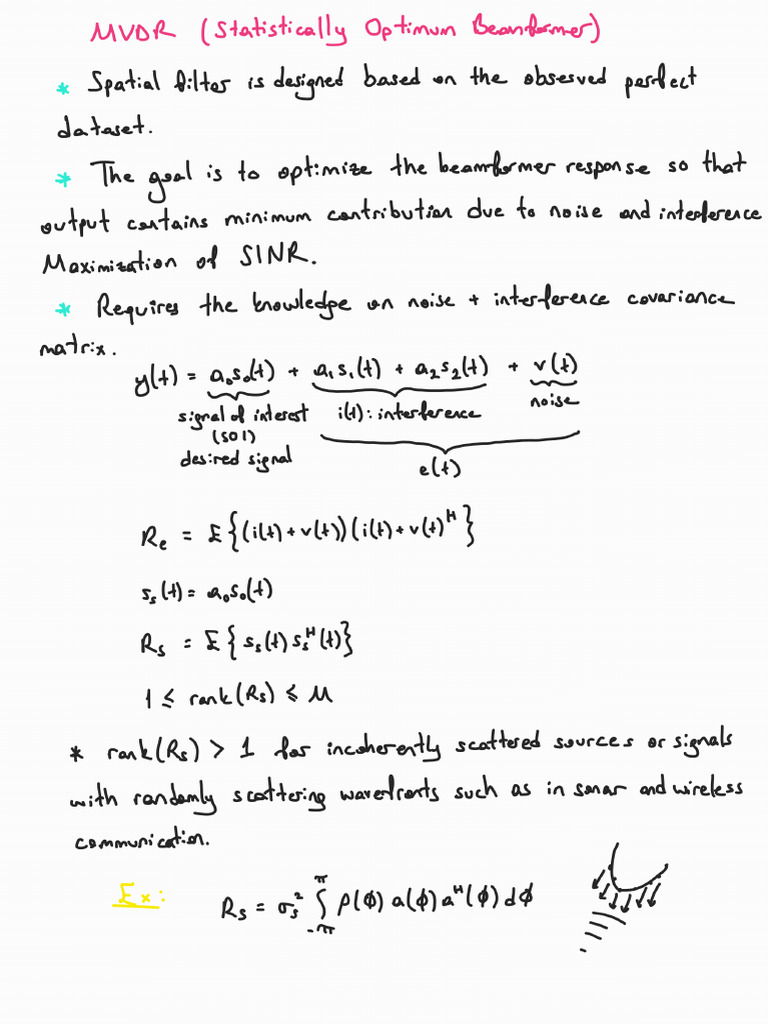 Array Signal Processing - MVDR, Capon | PDF