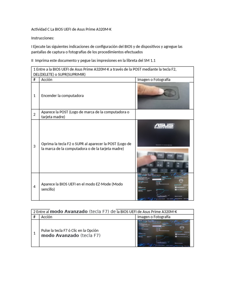 Actividad C Configuración de la BIOS setup | PDF | Arranque | Bios