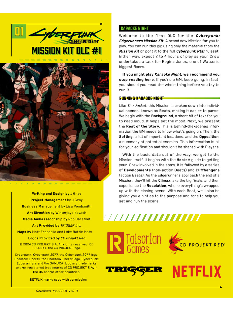 Cmek DLC 1 Karoke Night | PDF