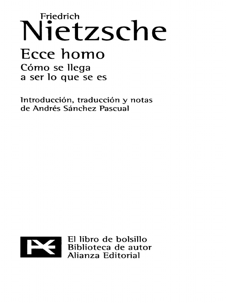 NIETZSCHE Ecce homo | PDF