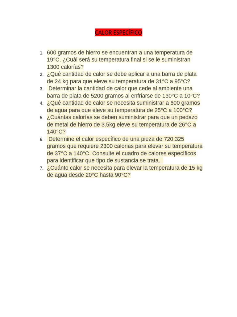 Calor Específico | PDF
