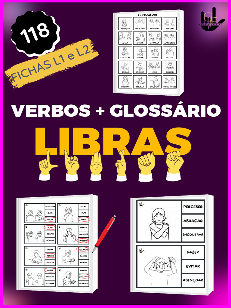 VERBOS EM LIBRAS 118 FICHAS GLOSSARIO 5 65fdrc | PDF | Aprendizado
