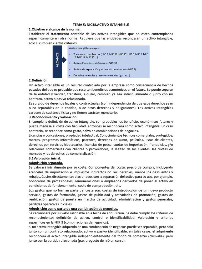 Ap Tema 5 | PDF | Activo intangible | normas internacionales de INFORMACION FINANCIERA
