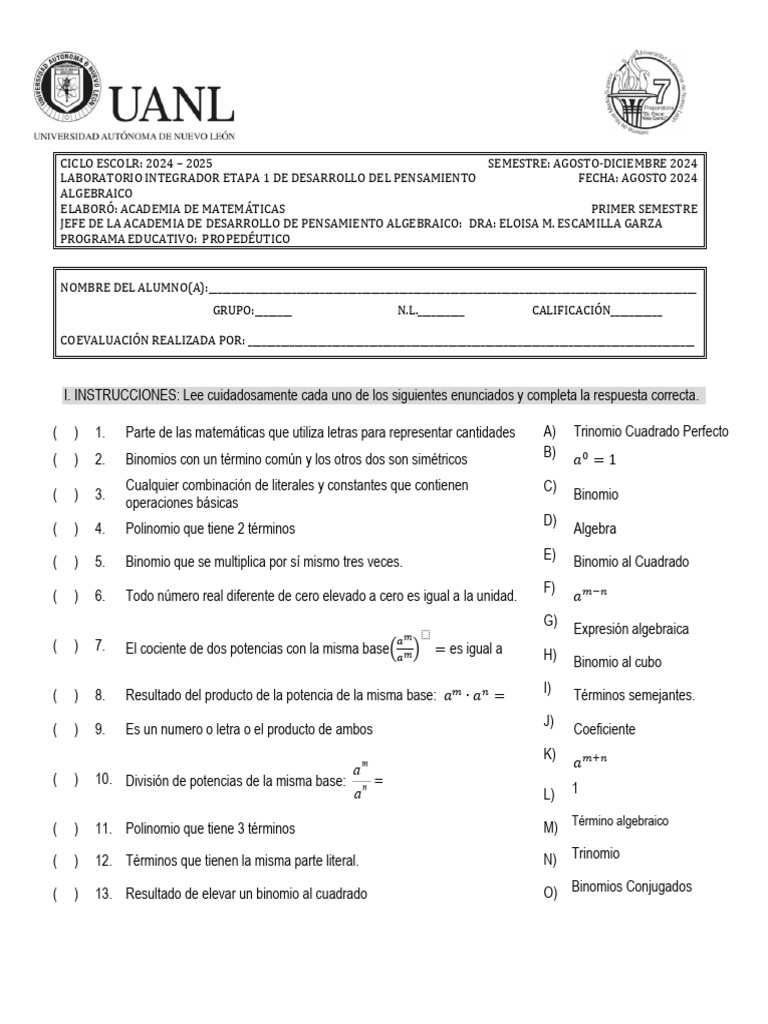 DPA 2024 Laboratorio Integrador Etapa 1 | PDF | Matemáticas | Álgebra