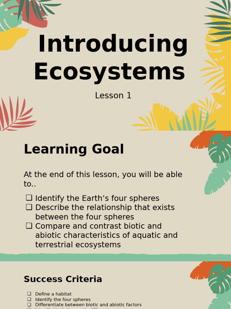 Introducing Ecosystems | PDF | Ecosystem | Earth