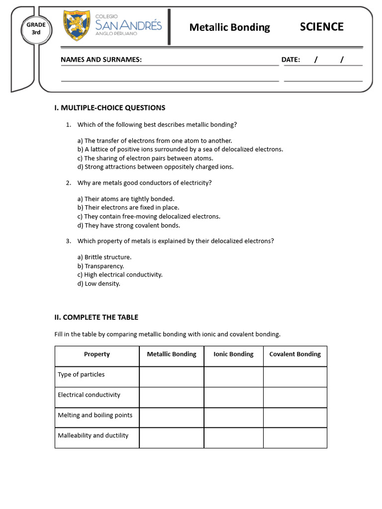Metallic Bonding | PDF
