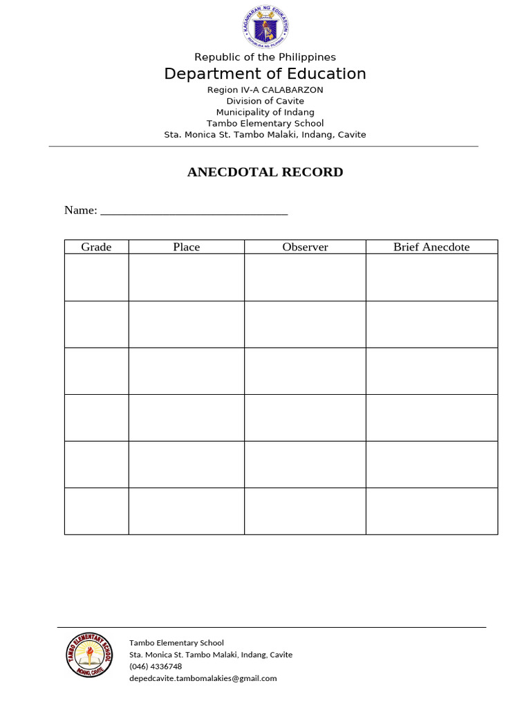 ANECDOTAL-RECORD | PDF
