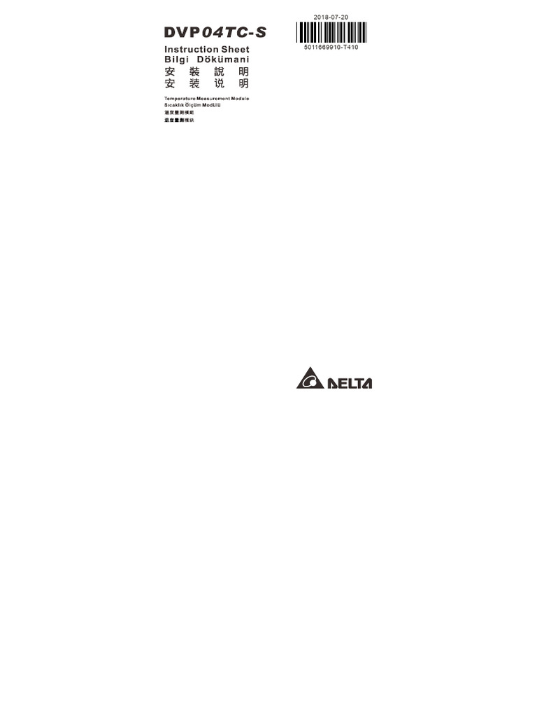 Delta DVP04TC-S Thermocouple Module Guide | PDF | Computer Engineering