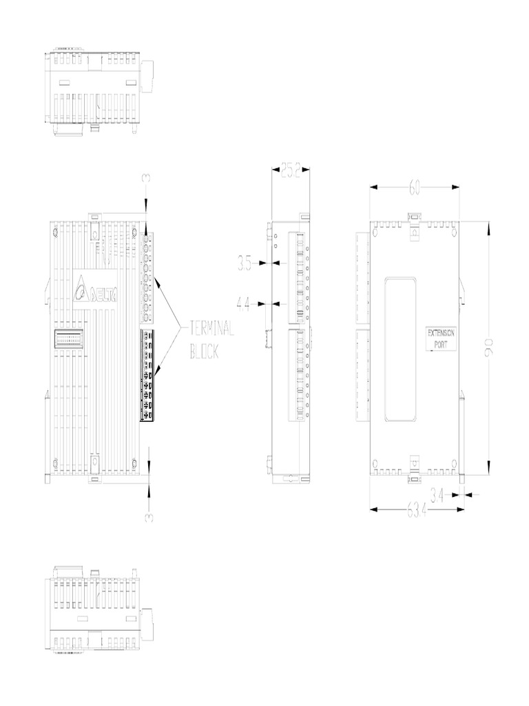 Dimensao Modulo de Expansao Delta DVP16SM SP S | PDF