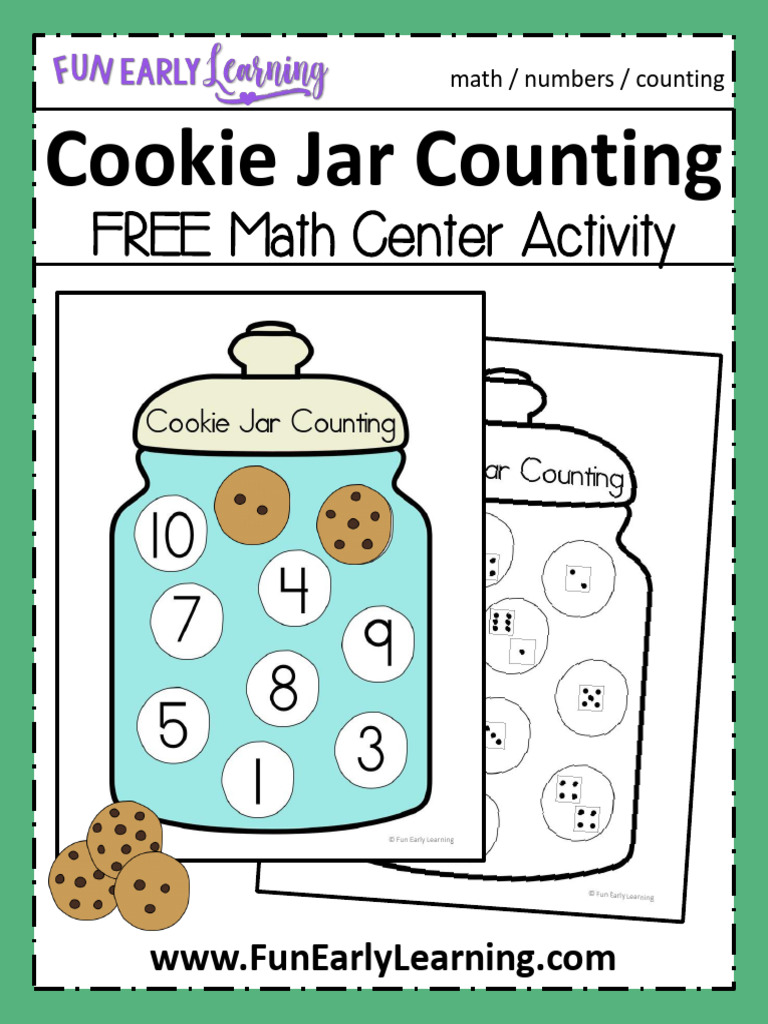FREE Math Center Activity: Cookie Jar Counting | PDF | Computer File ...