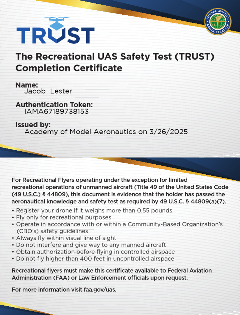 Drone Trust Certificate | PDF