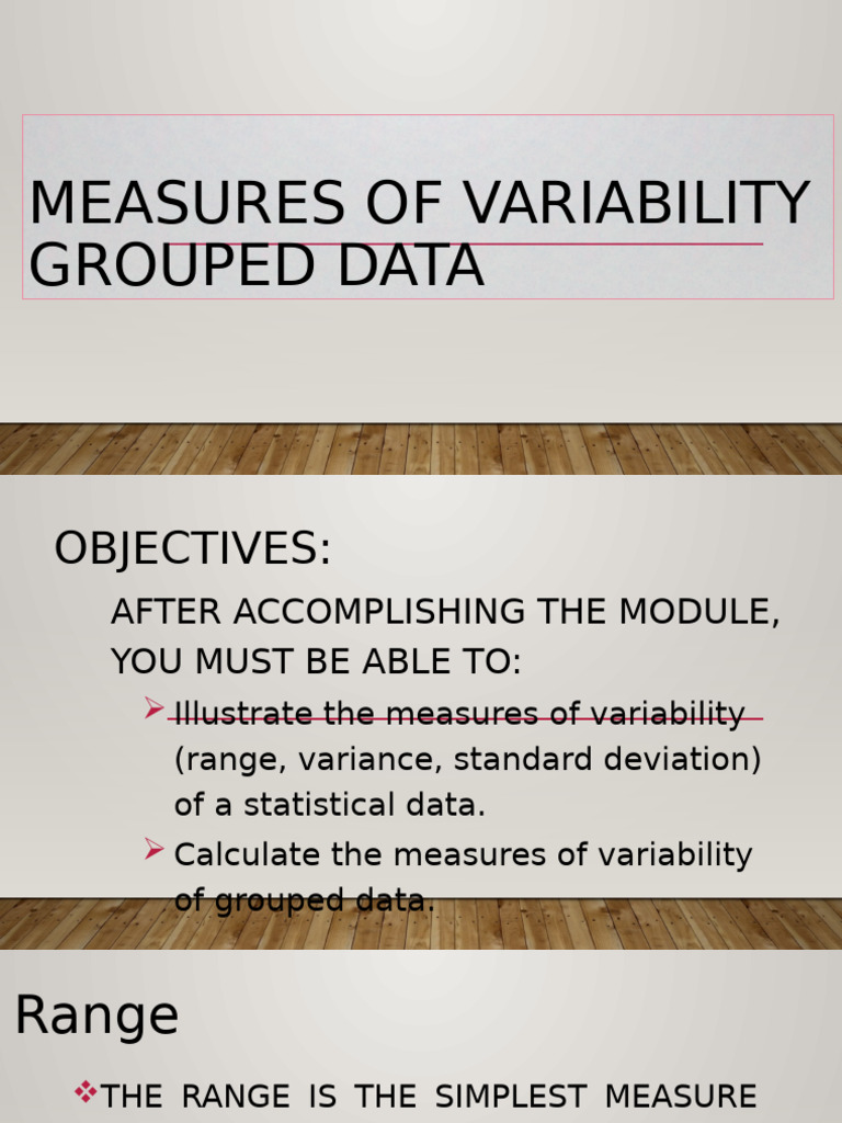 Grouped Data of Measures of Variability | PDF | Variance | Standard ...