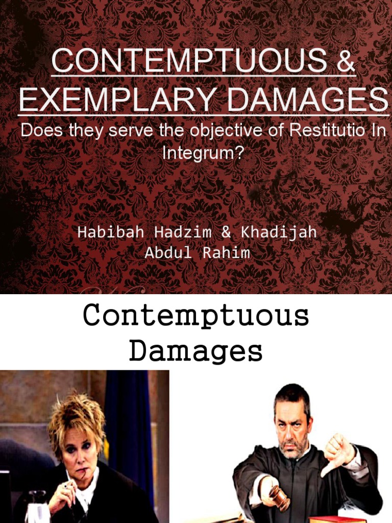 Contemptuos & Exemplary Damages | PDF | Punitive Damages | Damages