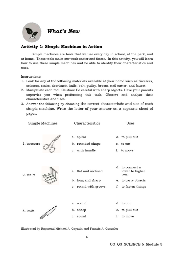 SCI6-Q3-MODULE3 (1) | PDF | Machines | Lever