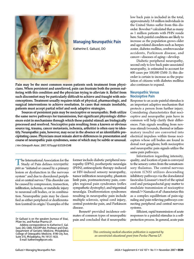 Managing neuropathic pain | PDF | Peripheral Neuropathy | Pain