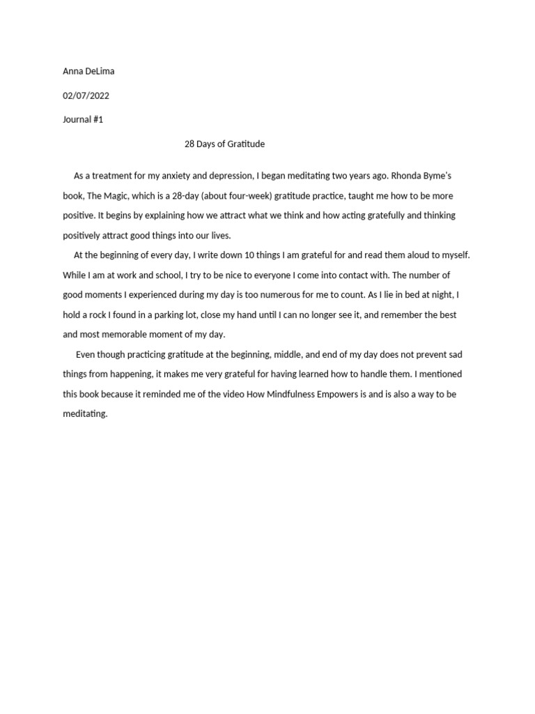 28 Days of Gratitude - Oficial Document | PDF